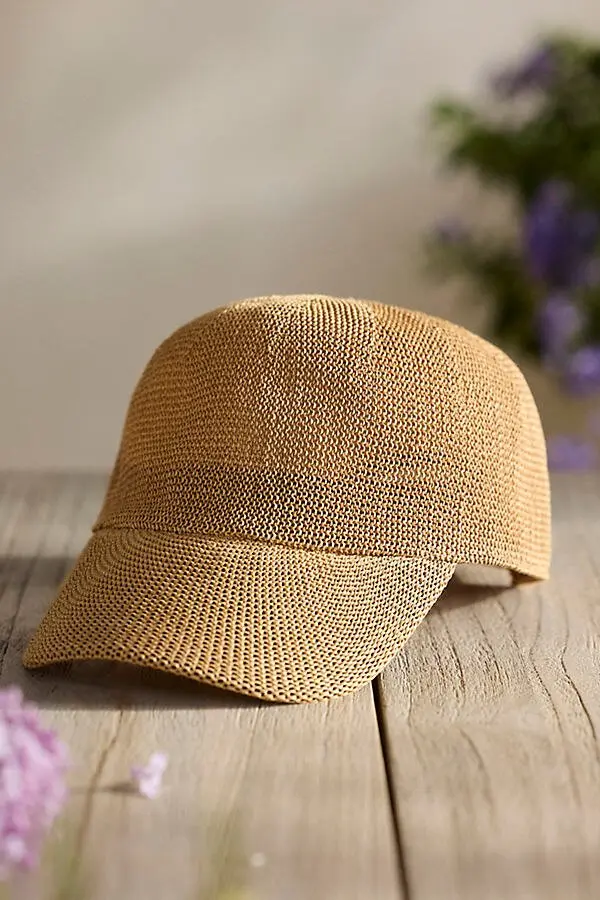 TERRAIN Raffia Baseball Cap - Camel