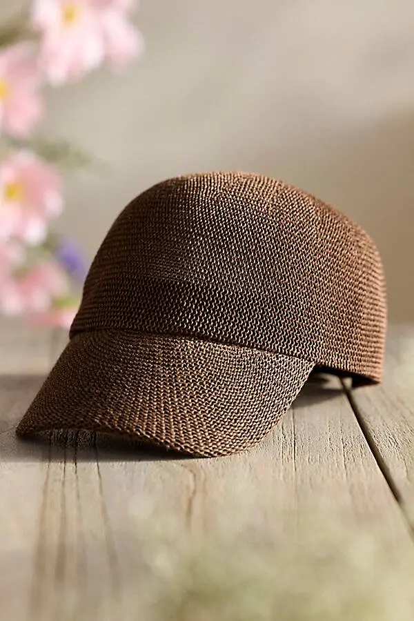 TERRAIN Raffia Baseball Cap - Chocolate