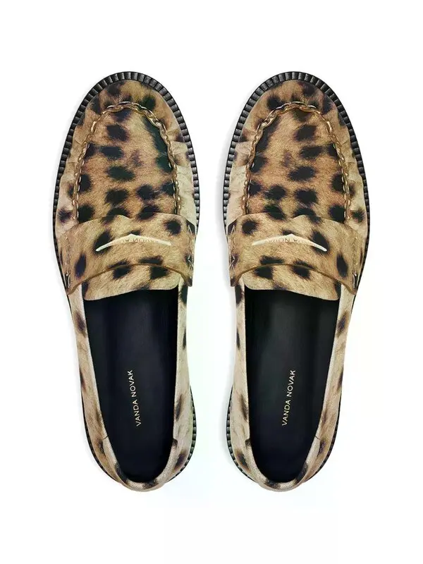VANDA NOVAK Greta Leopard-print Loafers