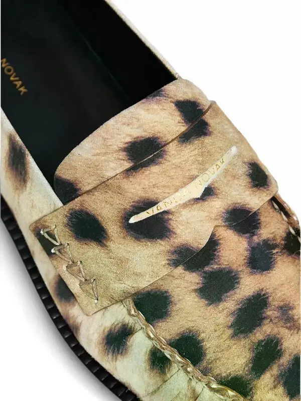 VANDA NOVAK Greta Leopard-print Loafers