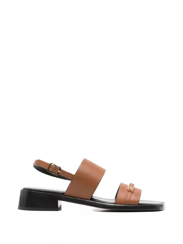 SERGIO ROSSI Logo-plaque Buckled Sandals - Neutrals