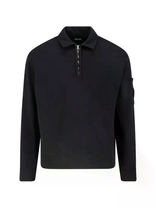 C.P. COMPANY Lens-detail Half-zip Sweatshirt - Black