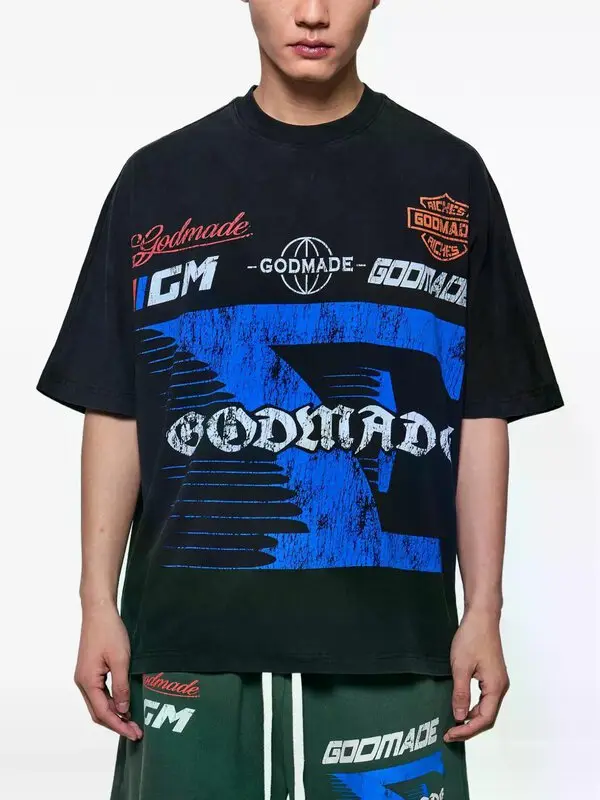 GODMADE 7 Speed Graphic-print T-shirt - Black