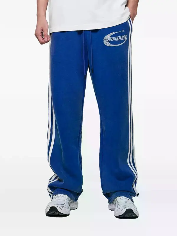 GODMADE Imperial Side-stripe Track Pants - Blue