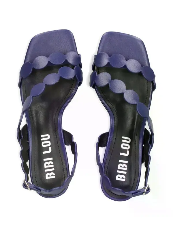 BIBI LOU Onami Scalloped Leather Sandals - Blue