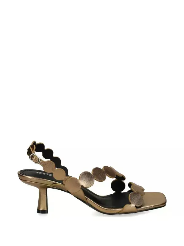 BIBI LOU Onami Scalloped-strap Leather Sandals - Gold