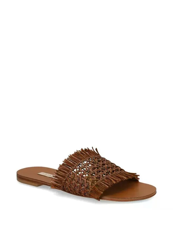 Casadei Woven Design Fringed Sandals - Brown