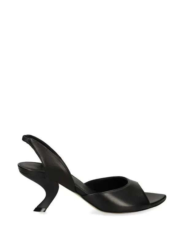 VIC MATIE Slingback Sculpted-heel Sandals - Black