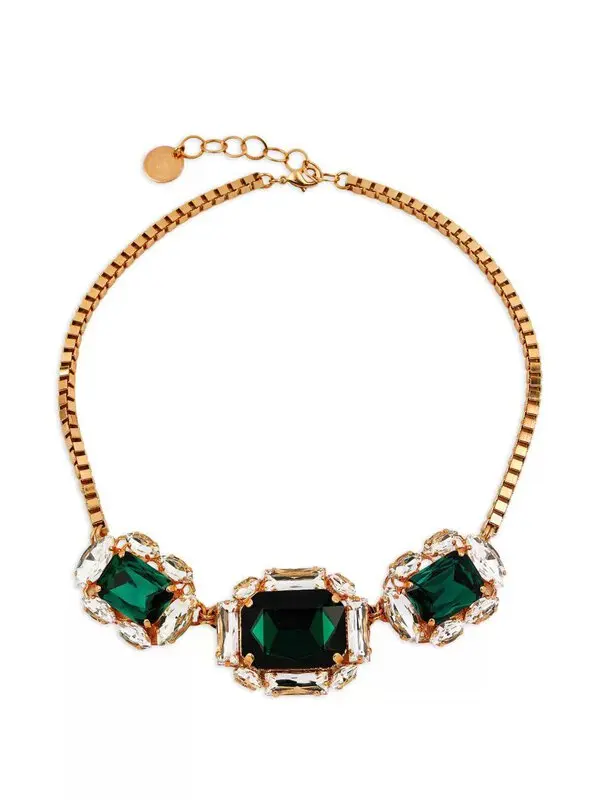 ANTON HEUNIS Crystal-embellished Box-chain Necklace - Gold