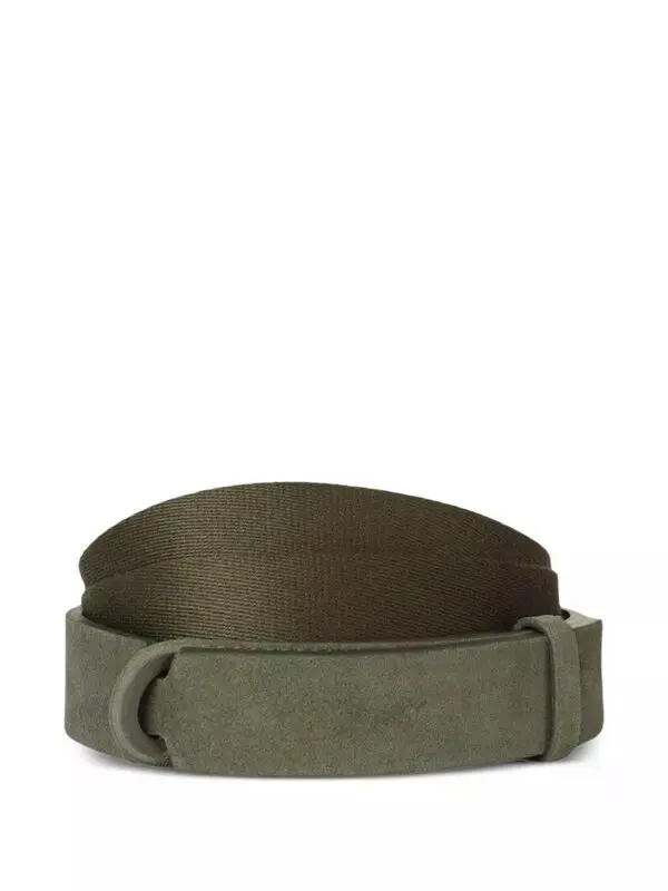 ORTIGNI Suede Panelled Belt - Green
