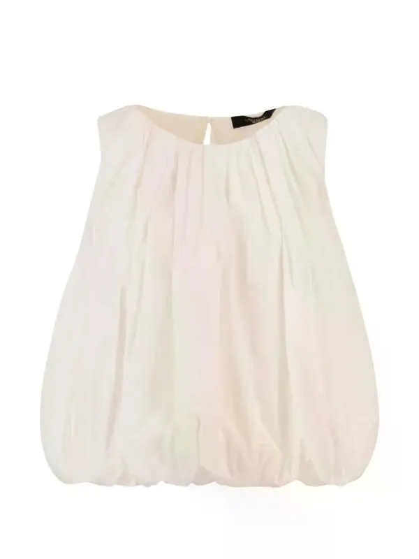 Max Mara Gathered Balloon Top - White