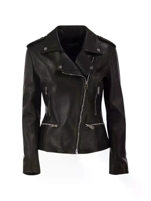 DONDUP Leather Biker Jacket - Black
