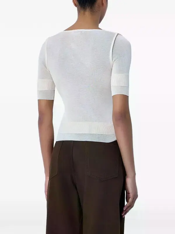 LEMAIRE Lemnaire Seamless Trompe L'oeil Viscose Silk Top - Neutrals