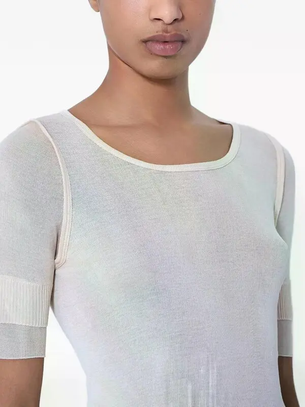 LEMAIRE Lemnaire Seamless Trompe L'oeil Viscose Silk Top - Neutrals