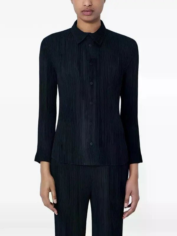 Issey Miyake Textured Button-down Shirt - Black