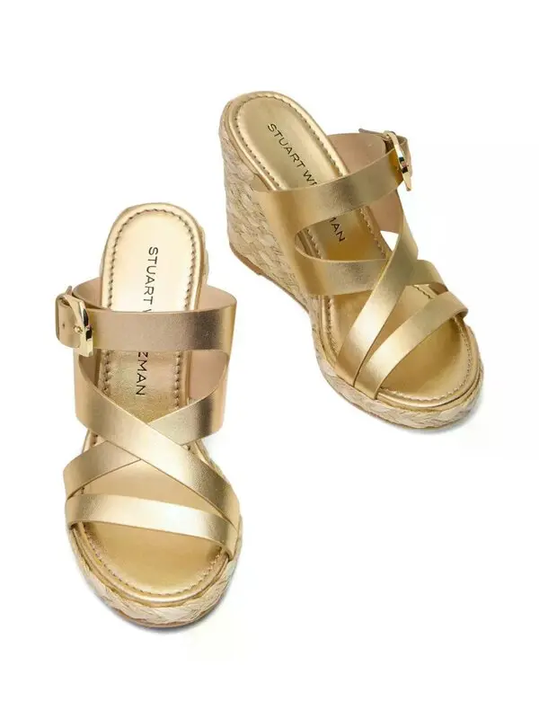 STUART WEITZMAN 8.5cm Sai Mules - Gold