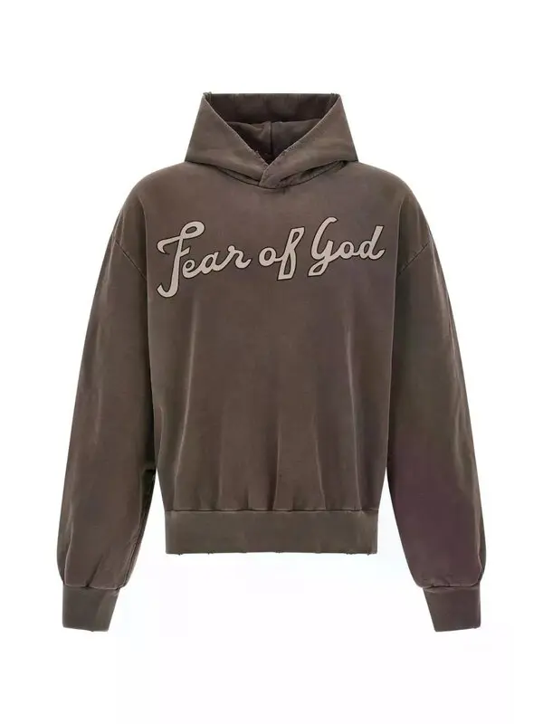 Fear Of God Graphic-print Raglan-sleeve Hoodie - Brown