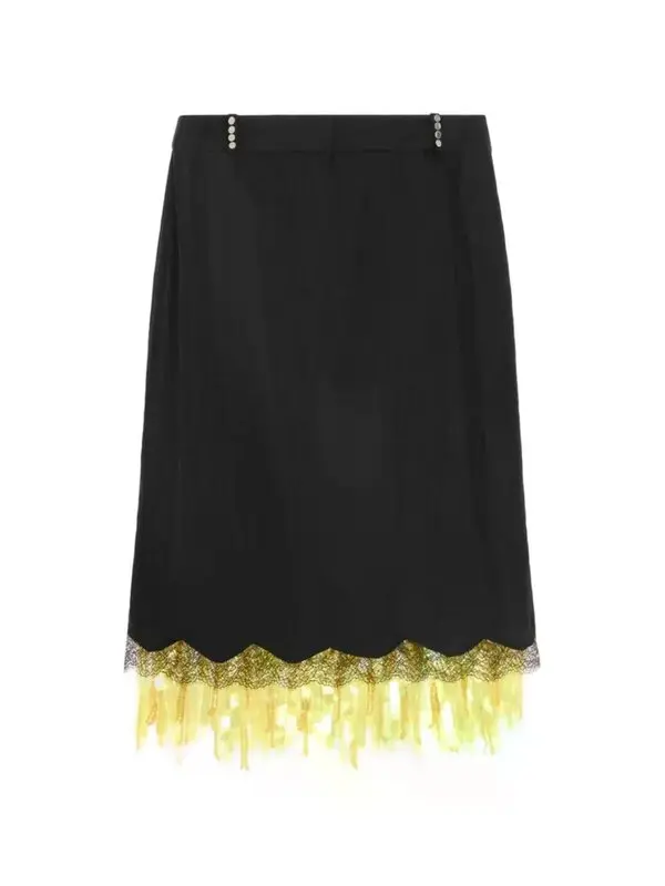 16Arlington Vea Lace-trim Midi Skirt - Black