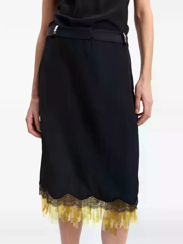 16Arlington Vea Lace-trim Midi Skirt