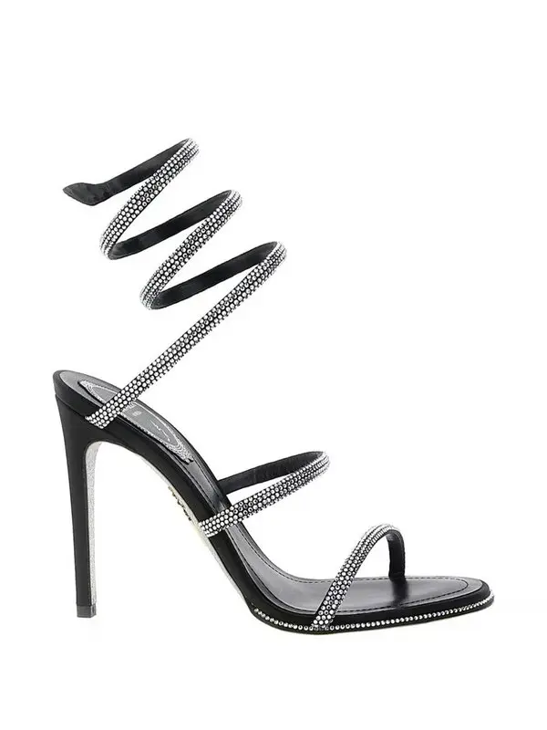 Rene Caovilla Cleo Rhinestone-embellished Sandals - Black
