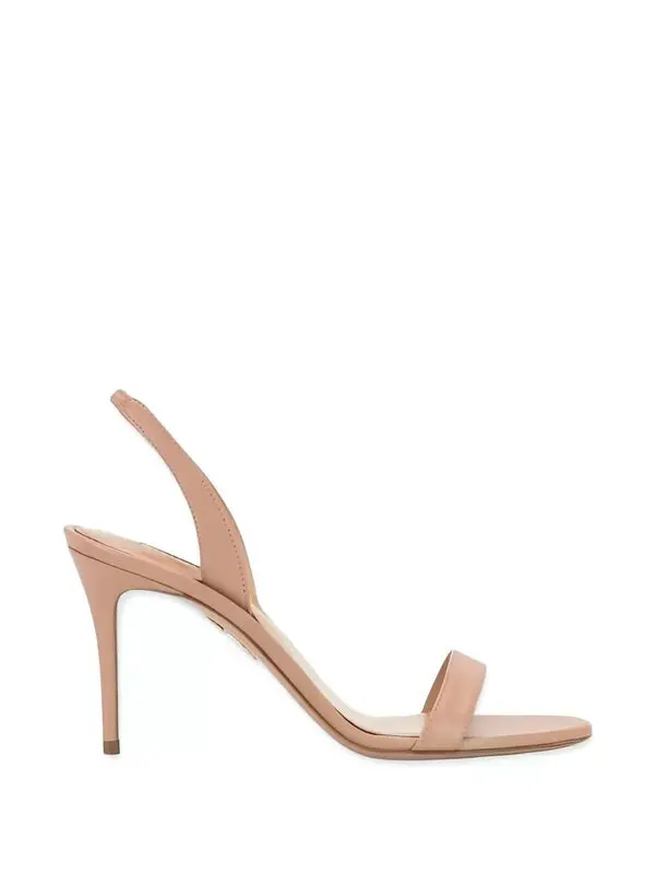 AQUAZZURA Slingback Leather Sandals - Neutrals