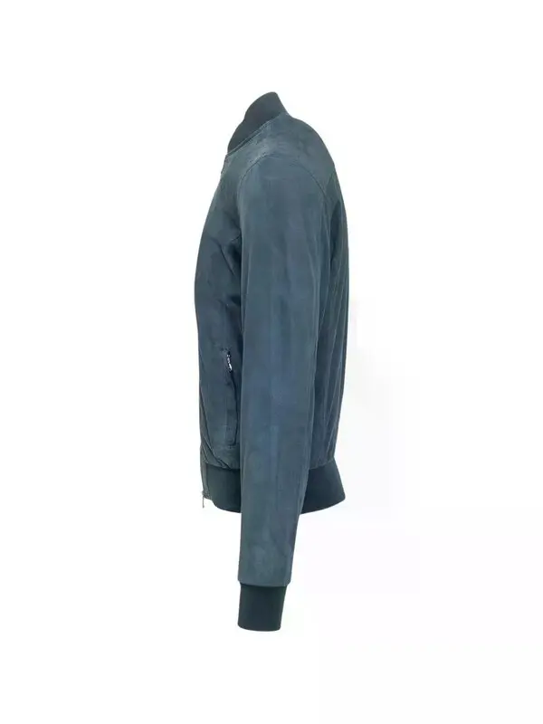 BARBA NAPOLI Zip-up Suede Jacket - Blue