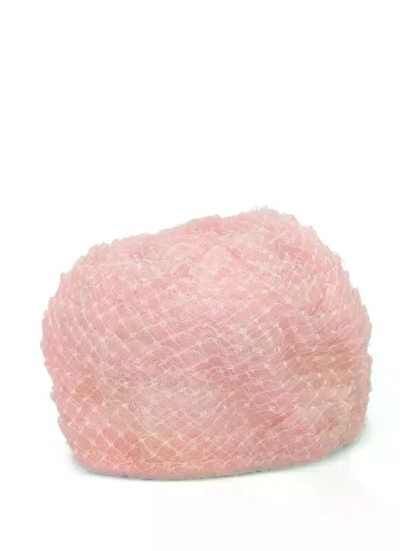 Vintage Ruffled Mesh Hat - Pink
