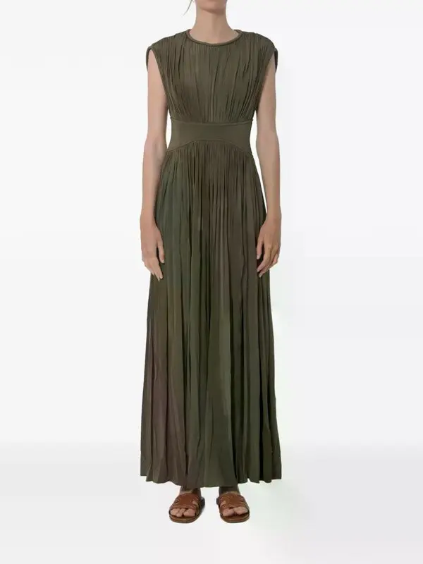 Zimmermann Luna Pleated Maxi Dress - Green