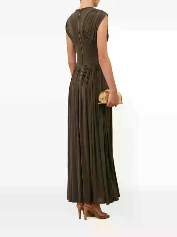 Zimmermann Luna Pleated Maxi Dress - Green