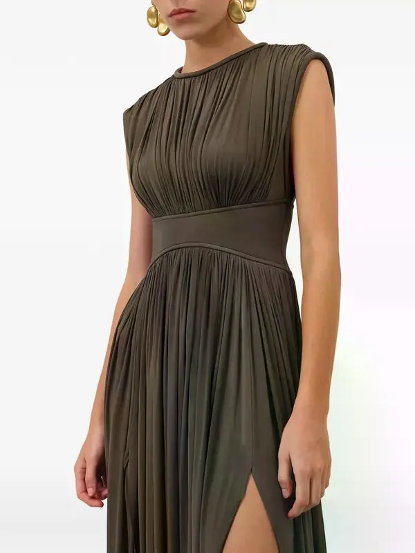 Zimmermann Luna Pleated Maxi Dress - Green
