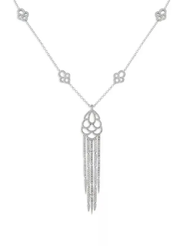 LB EXCLUSIVE 18k White Gold Diamond Pendant Necklace - Silver
