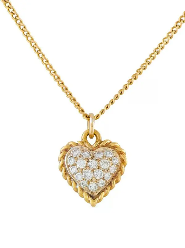 Van Cleef & Arpels 18k Yellow Diamond Heart Pendant Necklace - Gold