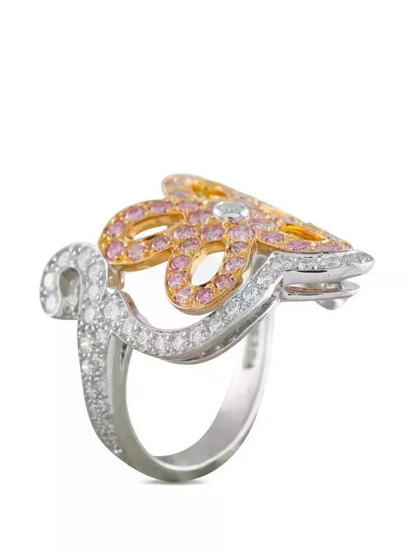 Van Cleef & Arpels 18k White Gold Diamond Floral Ring
