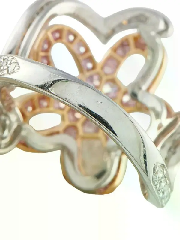 Van Cleef & Arpels 18k White Gold Diamond Floral Ring