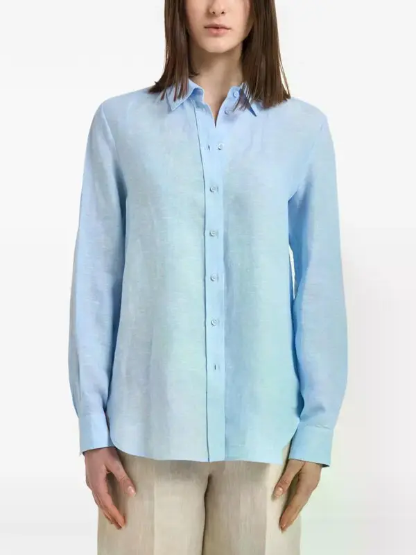 Max Mara Button-down Curved-hem Shirt - Blue