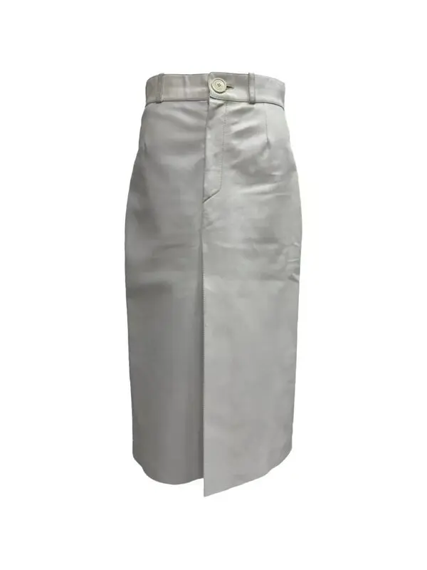 Balenciaga High-rise Leather Skirt - White