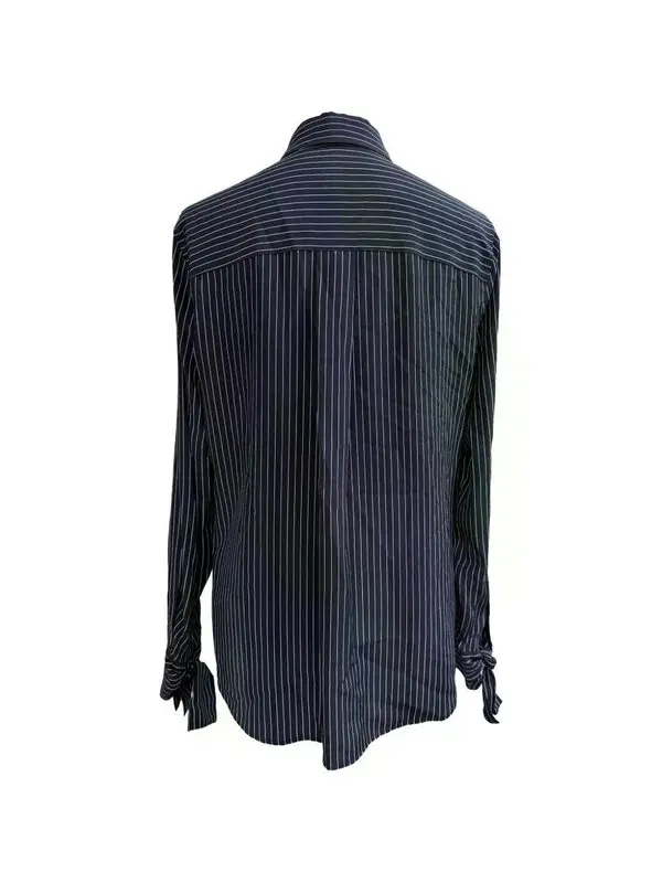 Theory Tie-cuff Pinstripe Blouse