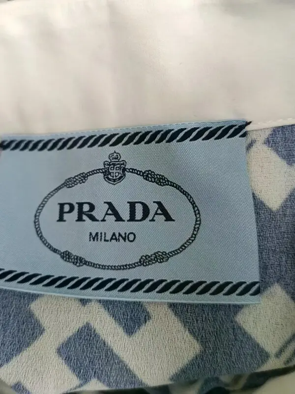 Prada Belted Geometric-print Midi Dress