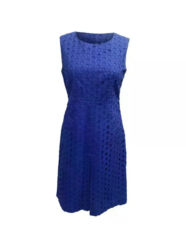 Diane Von Furstenberg Eyelet Lace Sleeveless Dress - Blue