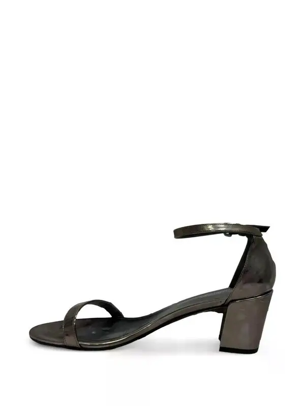 STUART WEITZMAN Metallic Ankle Strap Sandals - Grey