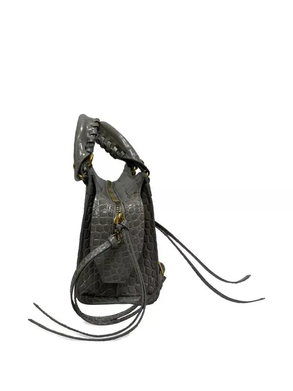 Balenciaga Mini Neo Classic City Croc-embossed Handbag - Grey