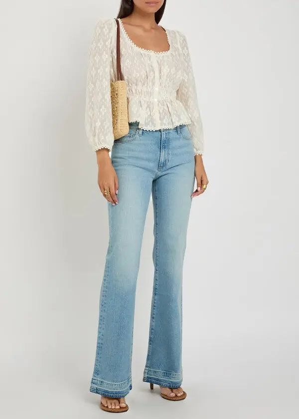 Paige Sofia Flared-leg Jeans - Light Blue