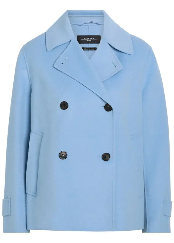 Max Mara Double-breasted Wool-blend Coat - Light Blue