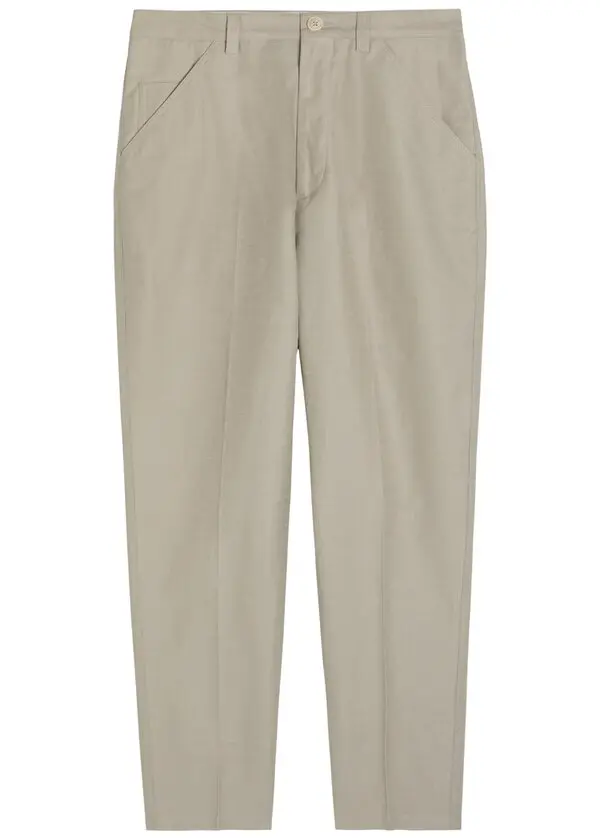 Brunello Cucinelli Cotton And Linen-blend Trousers - Brown