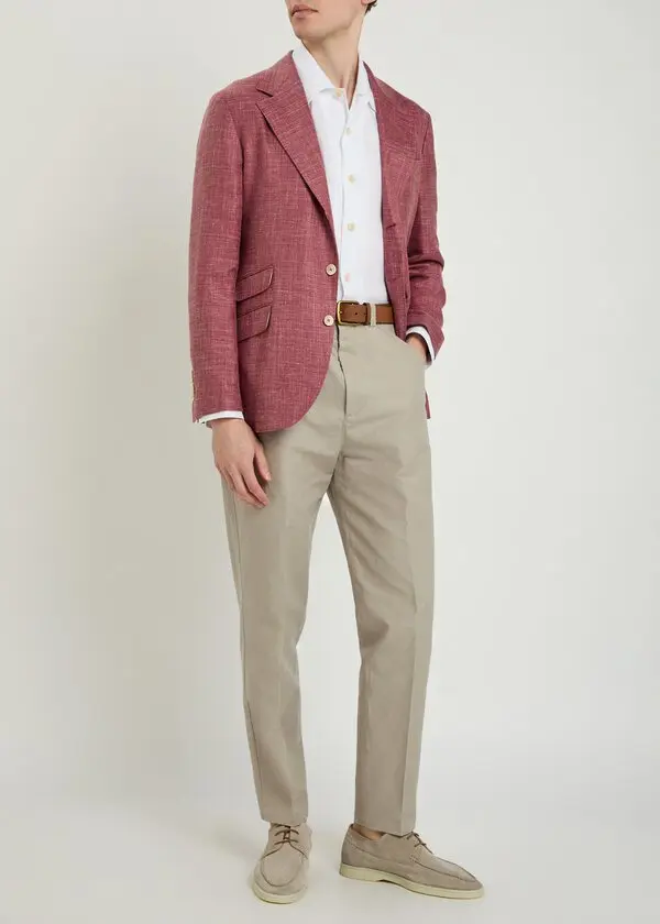 Brunello Cucinelli Cotton And Linen-blend Trousers - Brown