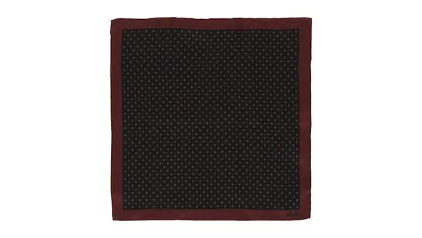 Brioni Patterned Silk Pocket Square - Blue Brown