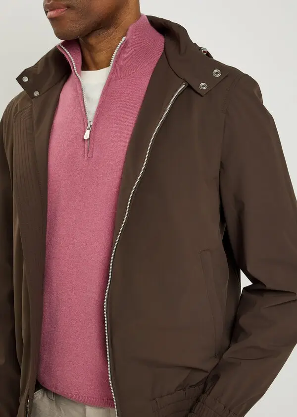 Brunello Cucinelli Hooded Stretch-nylon Jacket - Brown