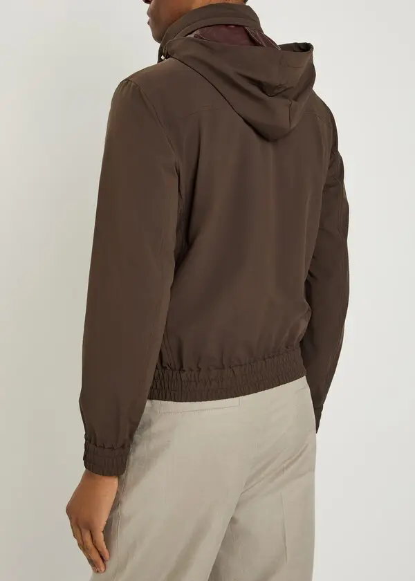 Brunello Cucinelli Hooded Stretch-nylon Jacket - Brown