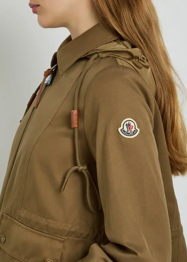 Moncler Adenium Hooded Woven Jacket - Beige