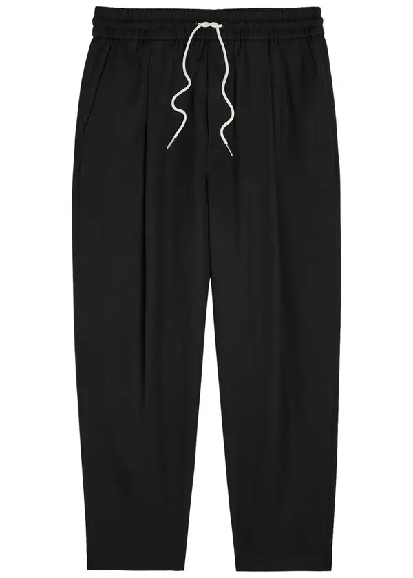 Drole De Monsieur Cropped Cotton Trousers - Black